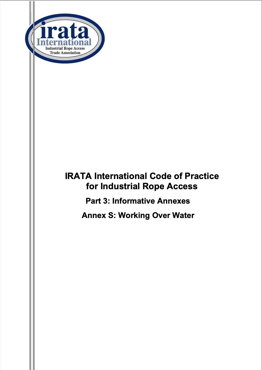 International Code of Practice (ICOP): Annex S: Working Over Water | RAIL